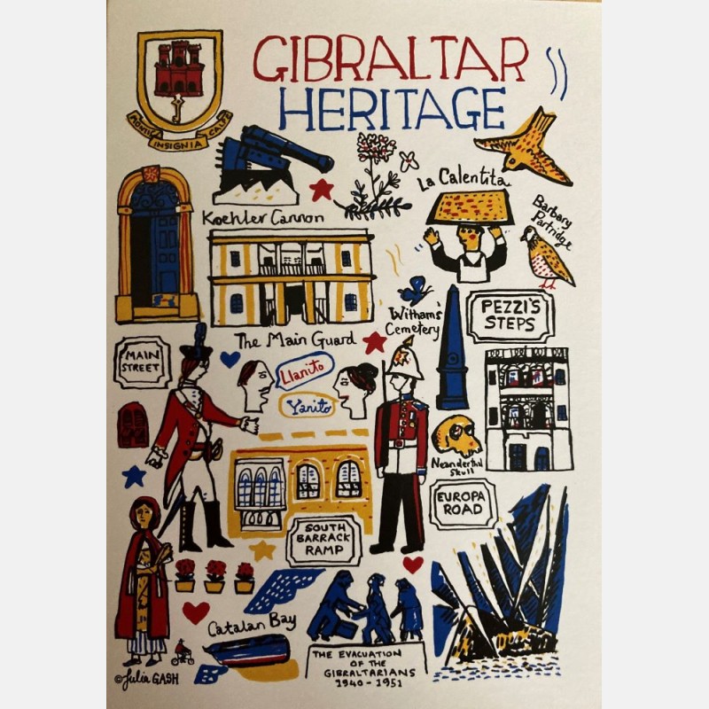 Gibraltar Heritage Greeting Card by Julia Gash